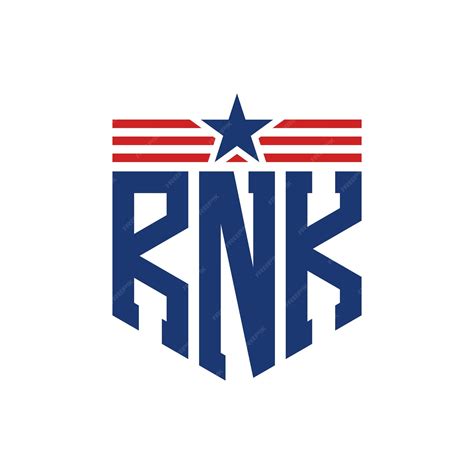 Premium Vector Patriotic Rnk Logo With Star And American Flag Straps Letter Rnk Logo With Usa Flag
