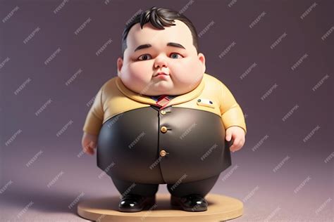 Premium Ai Image Fat Boy Cartoon Character Styling Anime Style Fat
