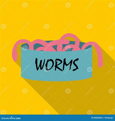 Worms Icon Flat Style Stock Vector Illustration Of Hook 84083685