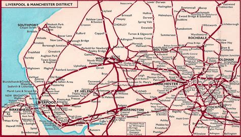 British Railways London Midland Region Rail Map Of Manchester