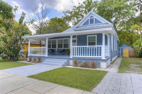 แบบบ้านชั้นเดียว สไตล์คอทเทจ สีฟ้าสดใส Ihome108 แบบบ้านภายนอก บ้านในฝัน แบบชานบ้าน