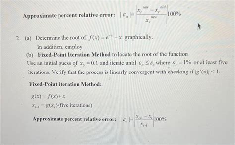 Solved Approximate Percent Relative Error ∣εa∣∣∣xrnor