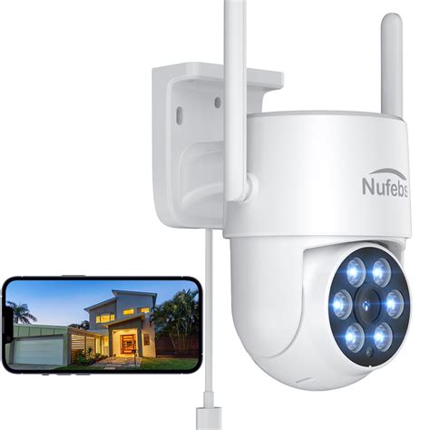 2k Security Camera Pantilt 355° Surveillance Camera With Spotlight