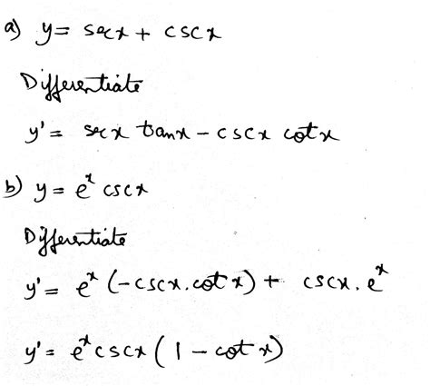 Answered Calculating Derivatives Find The Derivative Of The Following
