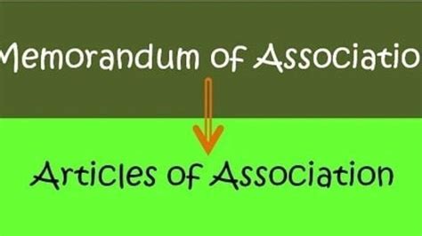 Difference Between Memorandum Of Association And Articles Of