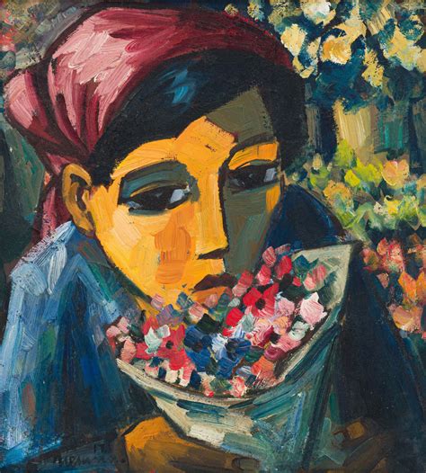 Woman Holding Bouquet By Hennie Niemann Snr Strauss And Co