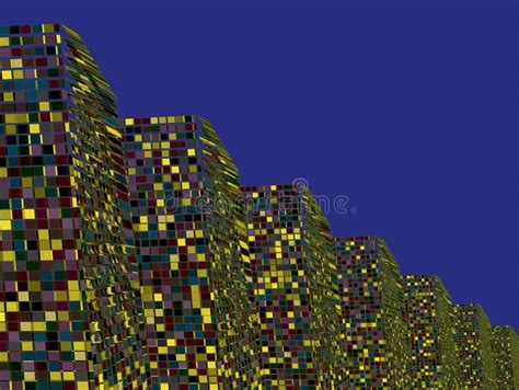 Immagine Stilizzata Degli Edifici Alti Illustrazione Vettoriale Illustrazione Di Tiraggio