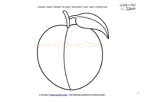 Peach Coloring Page Free Printable Peach Cut Out Template