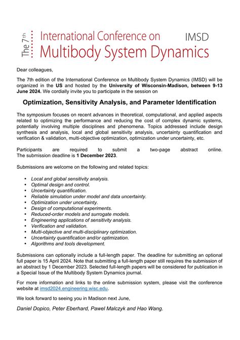 Paweł Malczyk On Linkedin Multibody Control Optimization Sensitivity Design