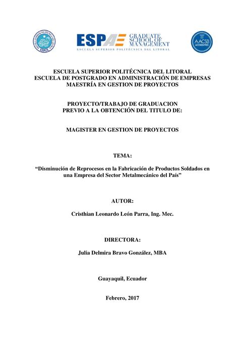 Pdf Disminución De Reprocesos En La Fabricación De Productos Soldados