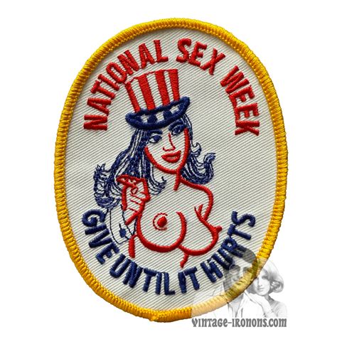 National Sex Week Give Until It Hurts Iron On Vintage Patch