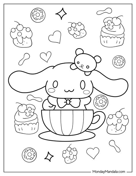 Hello Kitty Cinnamoroll Coloring Pages Coloring Nation