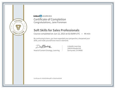 Jane Foreman On Linkedin Certificate Of Completion