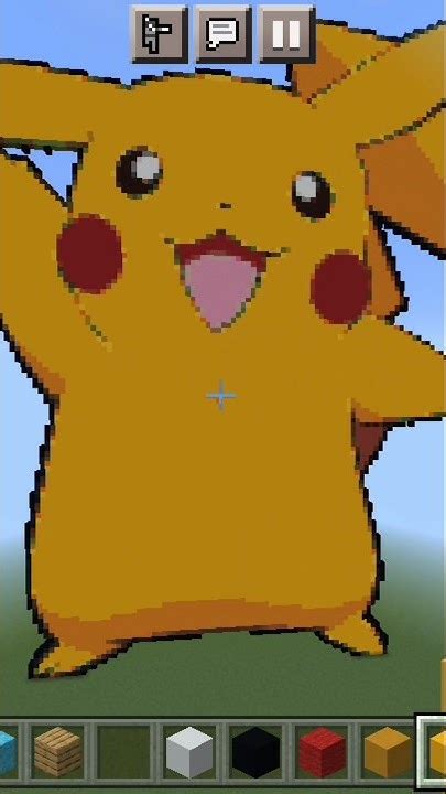 Hardgamerz95 Making Cute Pikachu Pic In Minecraft 🥰 Minecraft Shorts