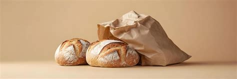 Artisan Bakery Packaging Design Featuring Fresh Bread Premium Ai