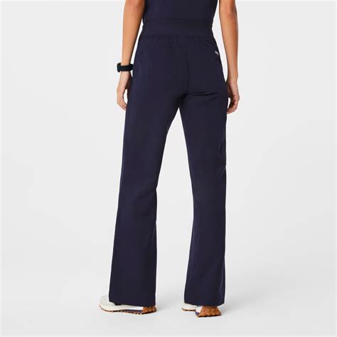 Womens High Waisted Isabel Wide Leg Scrub Pants Navy · Figs