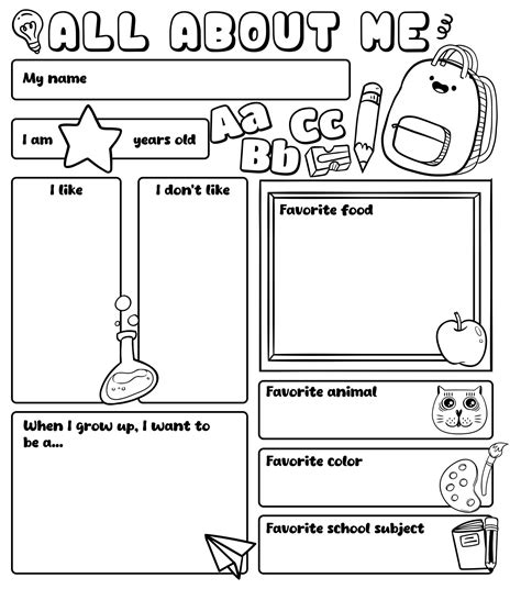 10 Best Free Printable All About Me Posters Artofit