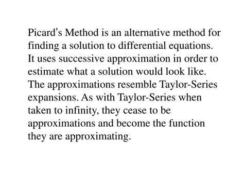 Ppt Picards Method For Solving Differential Equations Powerpoint Presentation Id 6015775