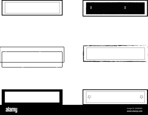 Set Of Rectangle Frames And Blank Labels Minimal Grunge Outline And