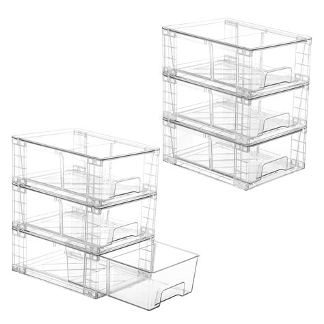 Vtopmart 6 Pack Stackable Storage Drawersclear Acrylic