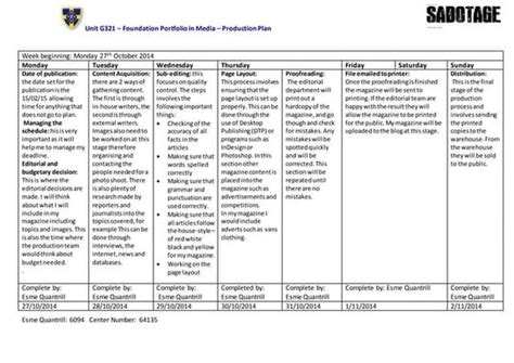 Jess Sheridan Unit 13 Production Plan Ppt