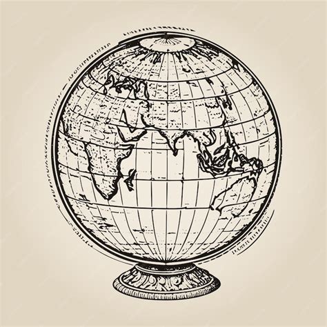Premium Vector Vintage Drawing Of A Globe