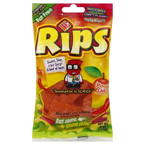 Rips Bite Size Mango Chili Licorice Chewy Candy 4 Oz