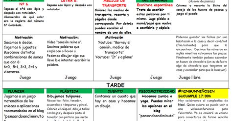Pensando En Diminuto ProgramaciÓn Semanal Infantil 4 AÑos