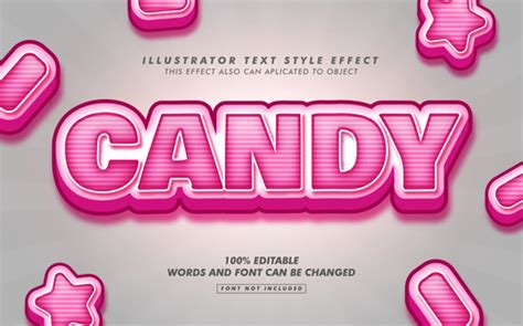 Candy Illustrator Text Style Effect Vector Free Download