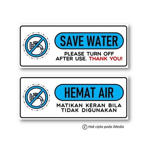 Jual Stiker Hemat Air Sticker Save Water Stiker Himbauan Stiker
