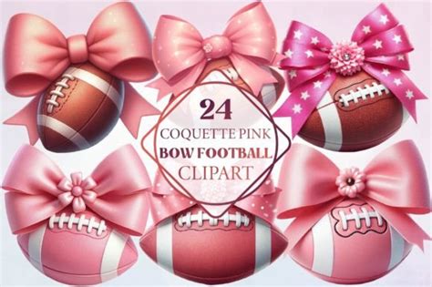 Coquette Pink Bow Football Clipart Graphic By Dream Print · Creative