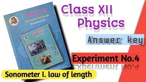 Class 12 Physics Experimet 4 Sonometer Law Of Length 12 Physics