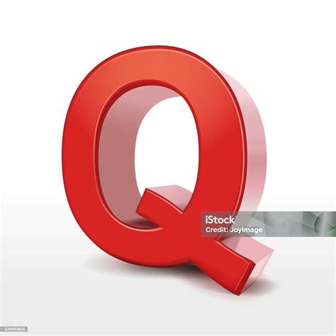 3d Red Letter Q Stock Illustration Download Image Now Alphabet