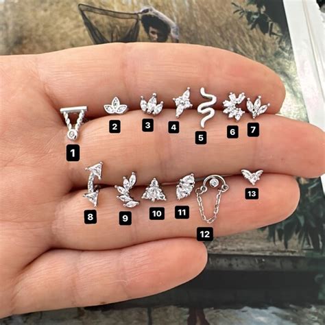 Hidden Helix Piercing Etsy