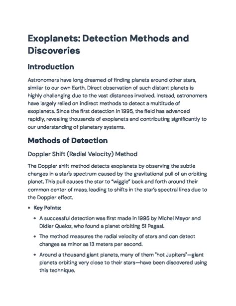 Exoplanets Detection Methods And Discoveries In Astronomy Exoplanets