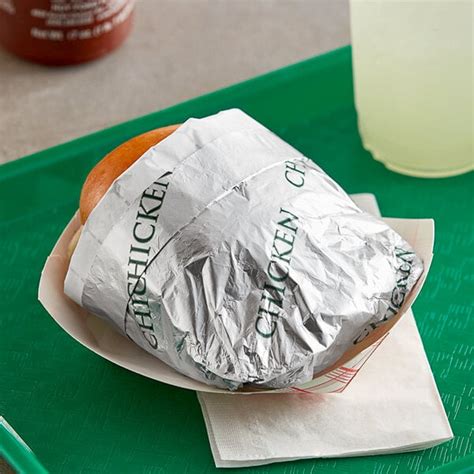 Bagcraft 10 1 2 X 14 Chicken Insulated Honeycomb Foil Sandwich Wrap