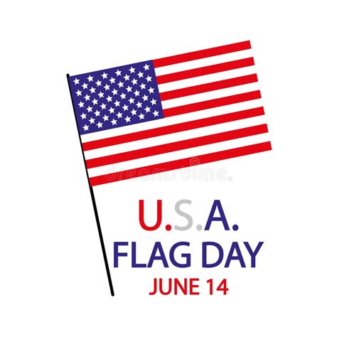 American Flag Day Usa Flagpole Stock Vector Illustration Of Sign