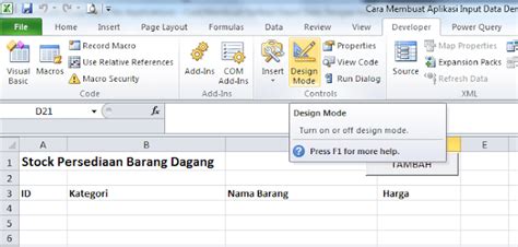 Cara Membuat Aplikasi Input Data Dengan Macro Excel