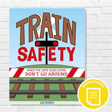 Printed Poster Train Safety Lil Iguana