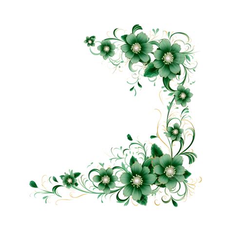 꽃 덩굴 녹색 테두리 꽃 액자 꽃 테두리 Png 일러스트 및 Psd 이미지 무료 다운로드 Pngtree