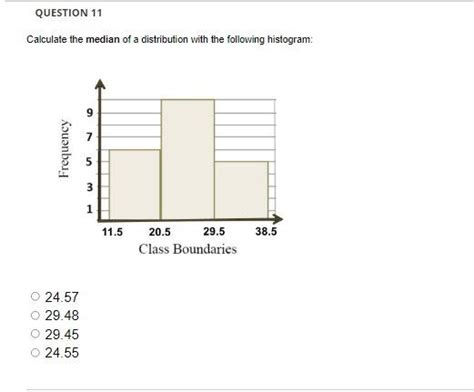 solved question 11 calculate the median of a distribution