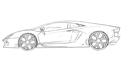 Lamborghini Drawing Outline Lamborghini Aventador Drawing Free