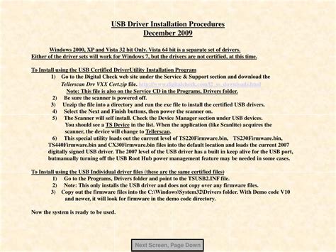 Ppt Usb Driver Installation Procedures December 2009 Powerpoint