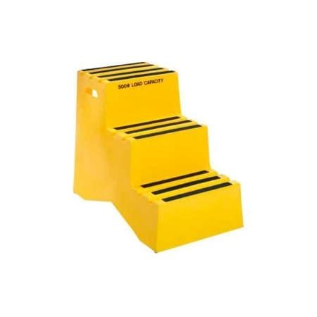 Us Roto Molding 3 Step Plastic Step Stand Yellow 20w X 33 12d X 28