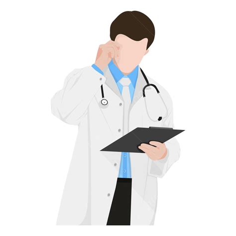 Anxious Doctor See Medical Report And Thinking Confused Her Hand In