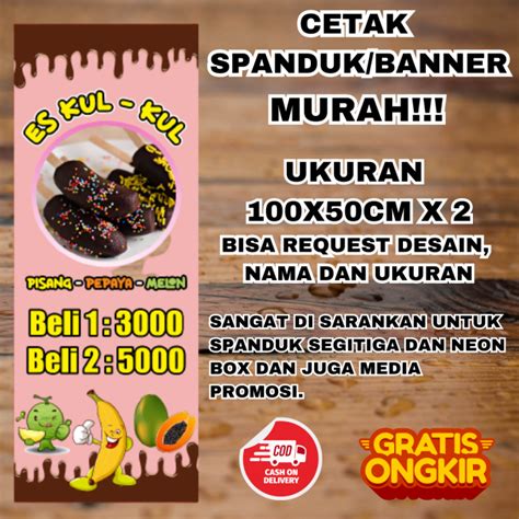 Banner Spanduk Es Kul Kul 100 X 50 Cm X 2 Lembar Bisa Di Edit Lazada Indonesia