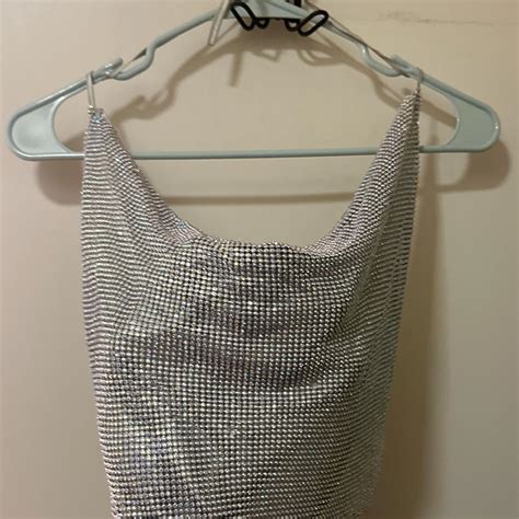 Rhinestone Backless Holter Top 2 Straps For Depop