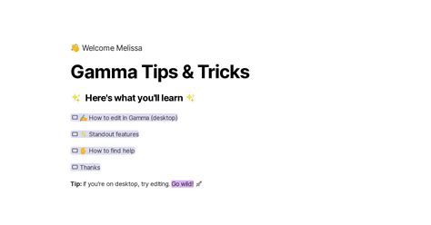 Gamma Tips Tricks