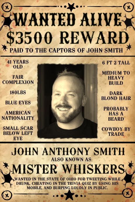 Funny Wanted Poster Template
