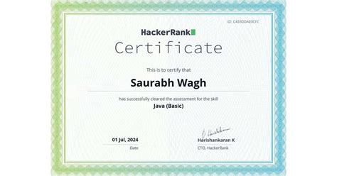 i have successfully passed the hackerrank certification test for java